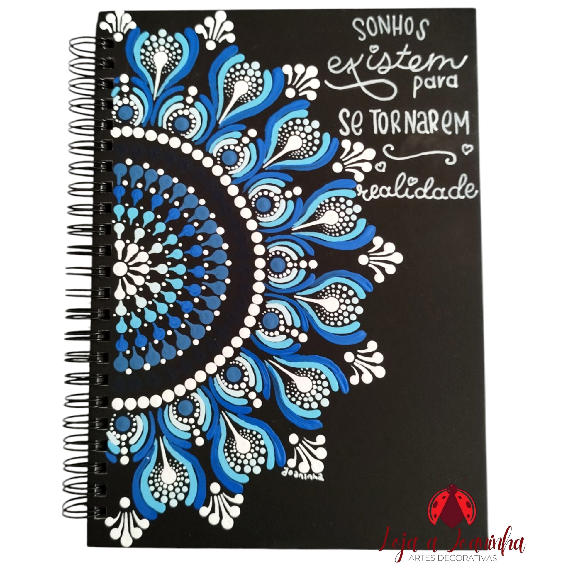 Caderno de argolas – Mandala Azul – Loja a Joaninha
